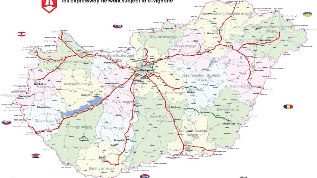 Regional e-vignette maps